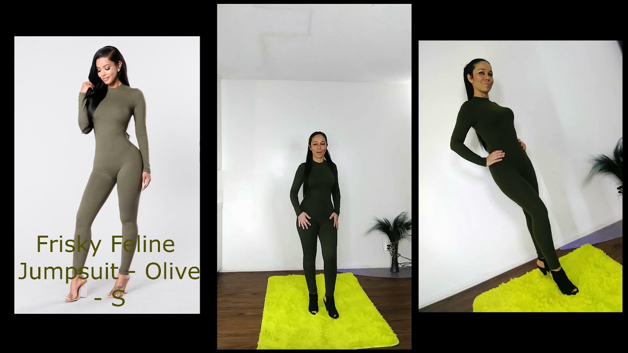 WOW!!! FRISKY FELINE SEXY FALL WINTER JUMPSUIT- FASHION NOVA - YouTube