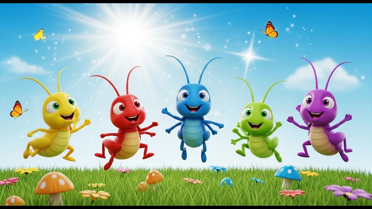 Five Little Crickets Chirp Chirp Chirp 🦗 | Nature Sounds & Counting ...