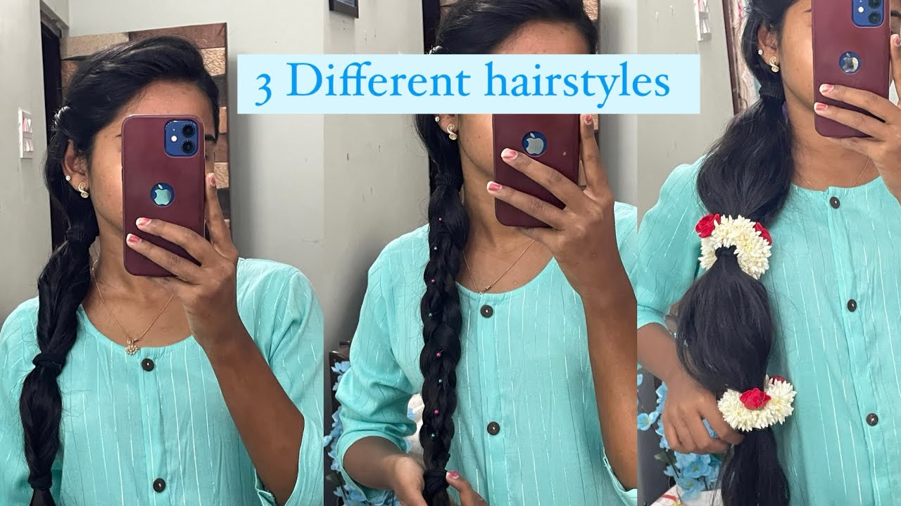 Self Hairstyles for girls | Hairstyle for own hair | braided hairstyles ...