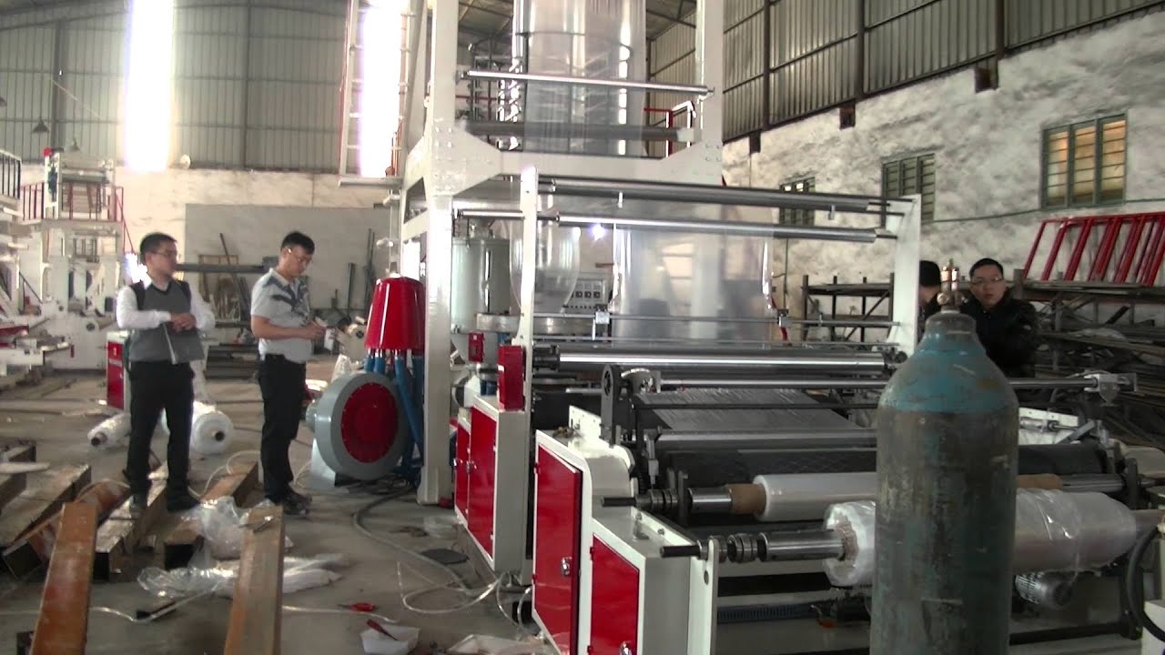 1500 MM Film Blowing Machine with Double Winder and Auto Loader - YouTube