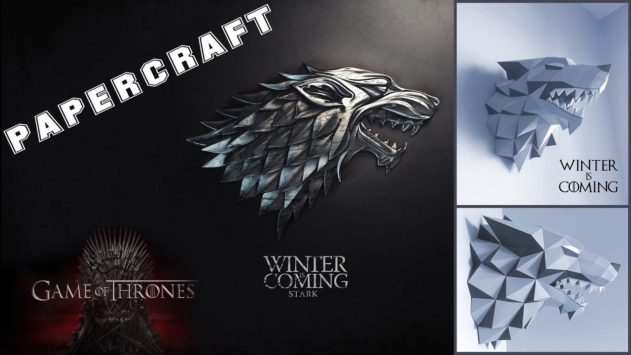 Papercraft - Stark Direwolf - Game of Thrones - YouTube