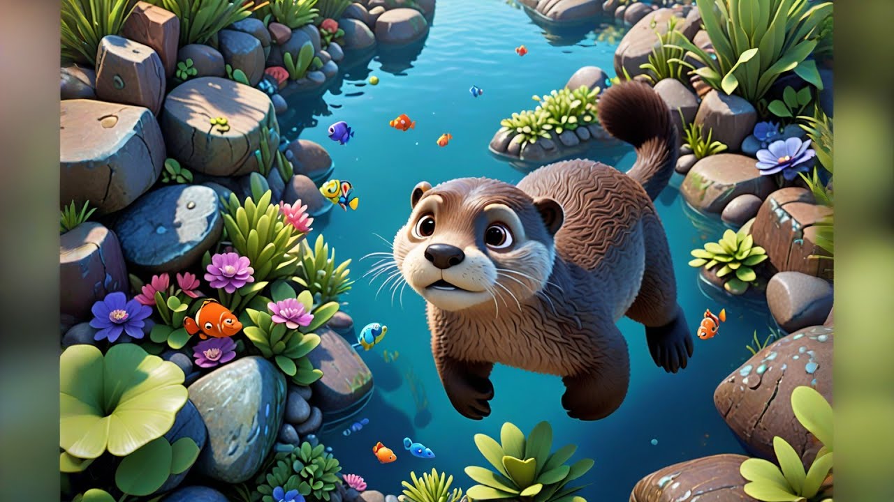 Ollie Otter Swims So Fast | Fun Animal Song for Kids | Nursery Rhymes ...