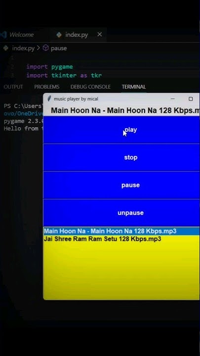 Music Player Using Python Programming Python Shorts Youtube