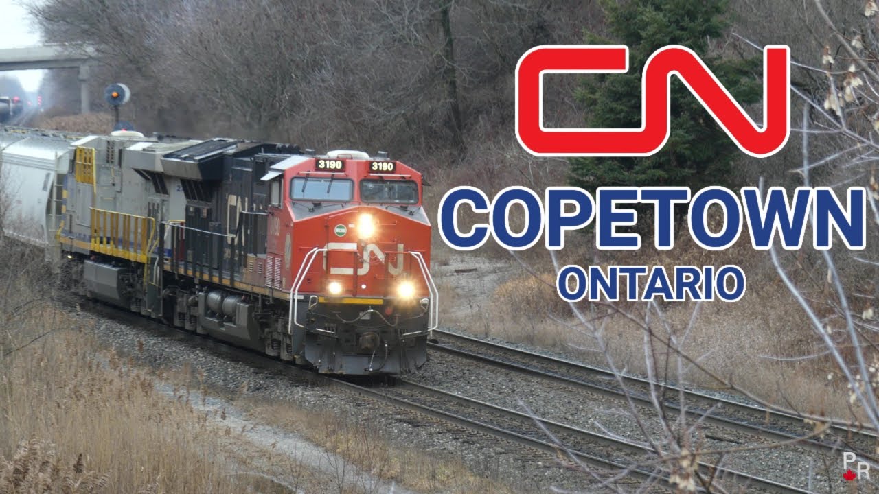CN 3190 & Ex-CREX 2766 Round Copetown Corner | CN Dundas Sub - YouTube