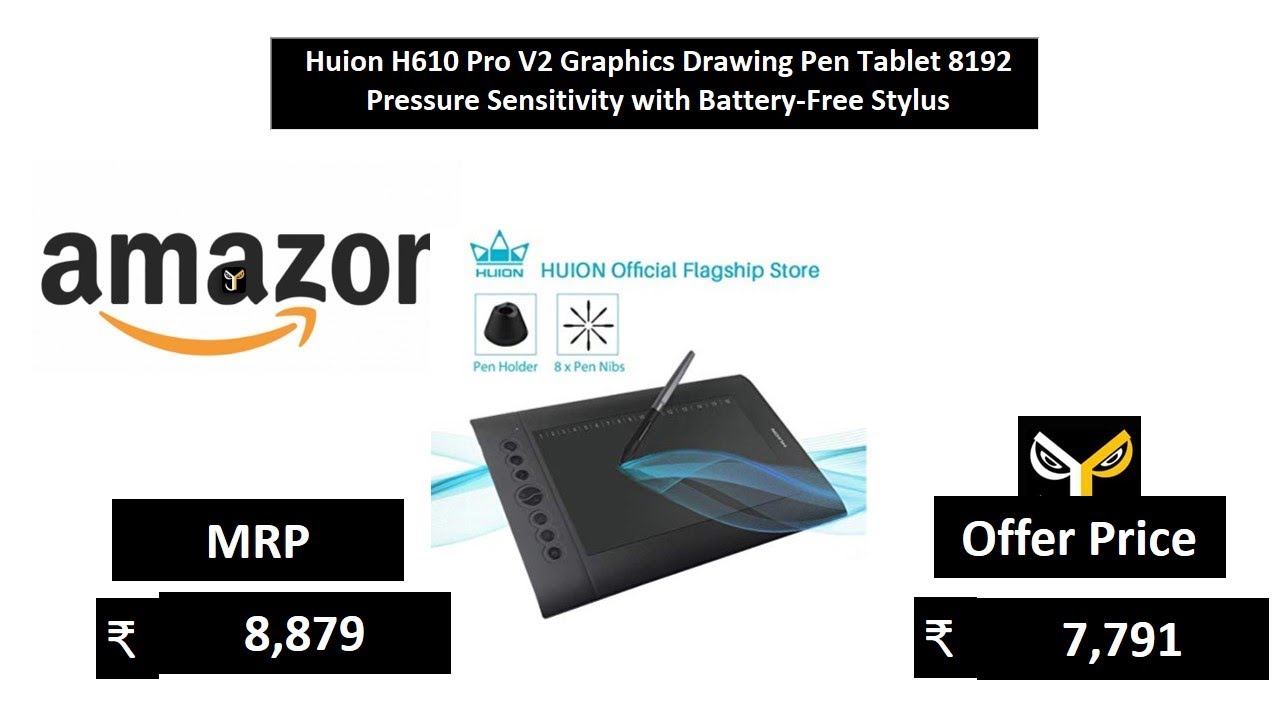 Huion H610 Pro V2 Graphics Drawing Pen Tablet 8192 Pressure Sensitivity ...