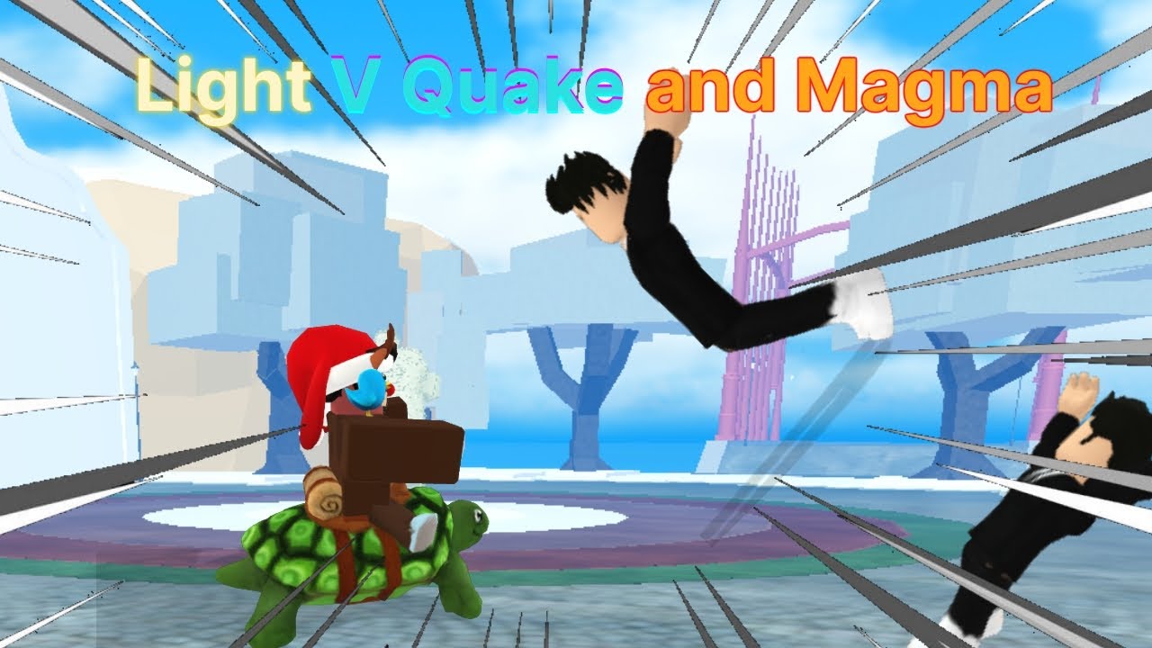 Light v Quake and Magma. Fruit Battle Grounds. - YouTube