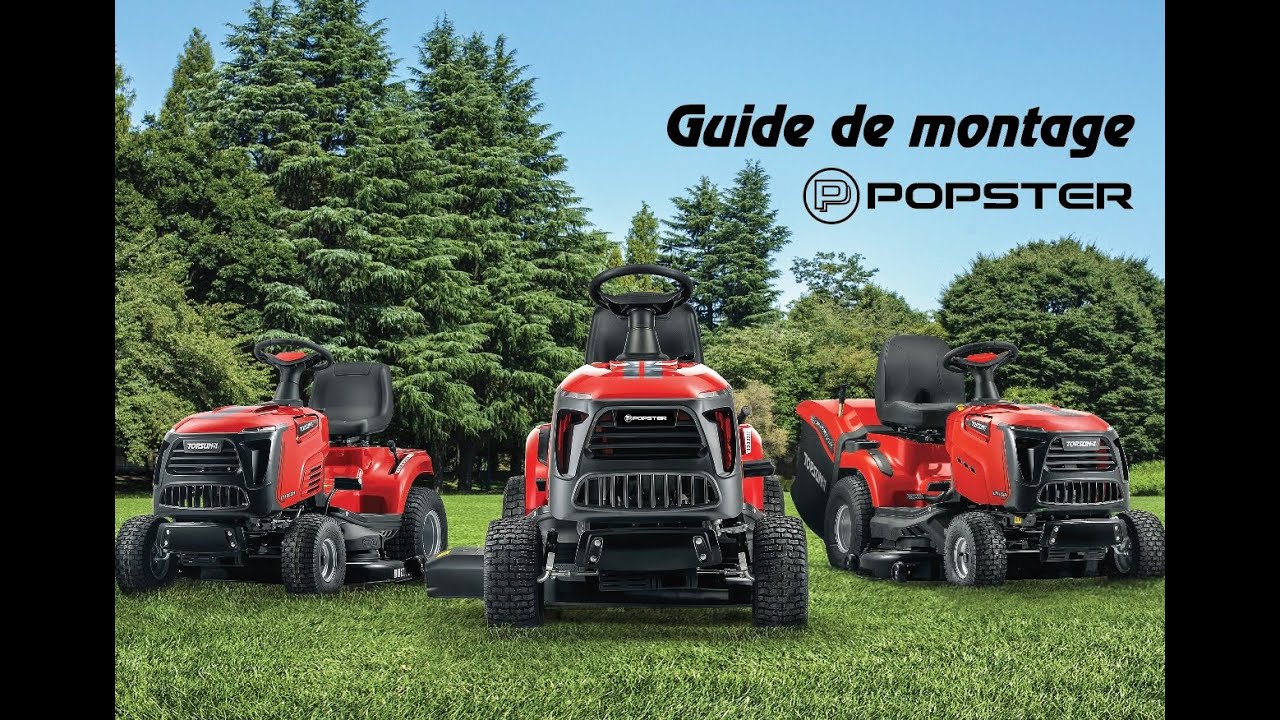 Montage de l'autoportée mécanique LT86S-L352 POPSTER éjection latérale - YouTube