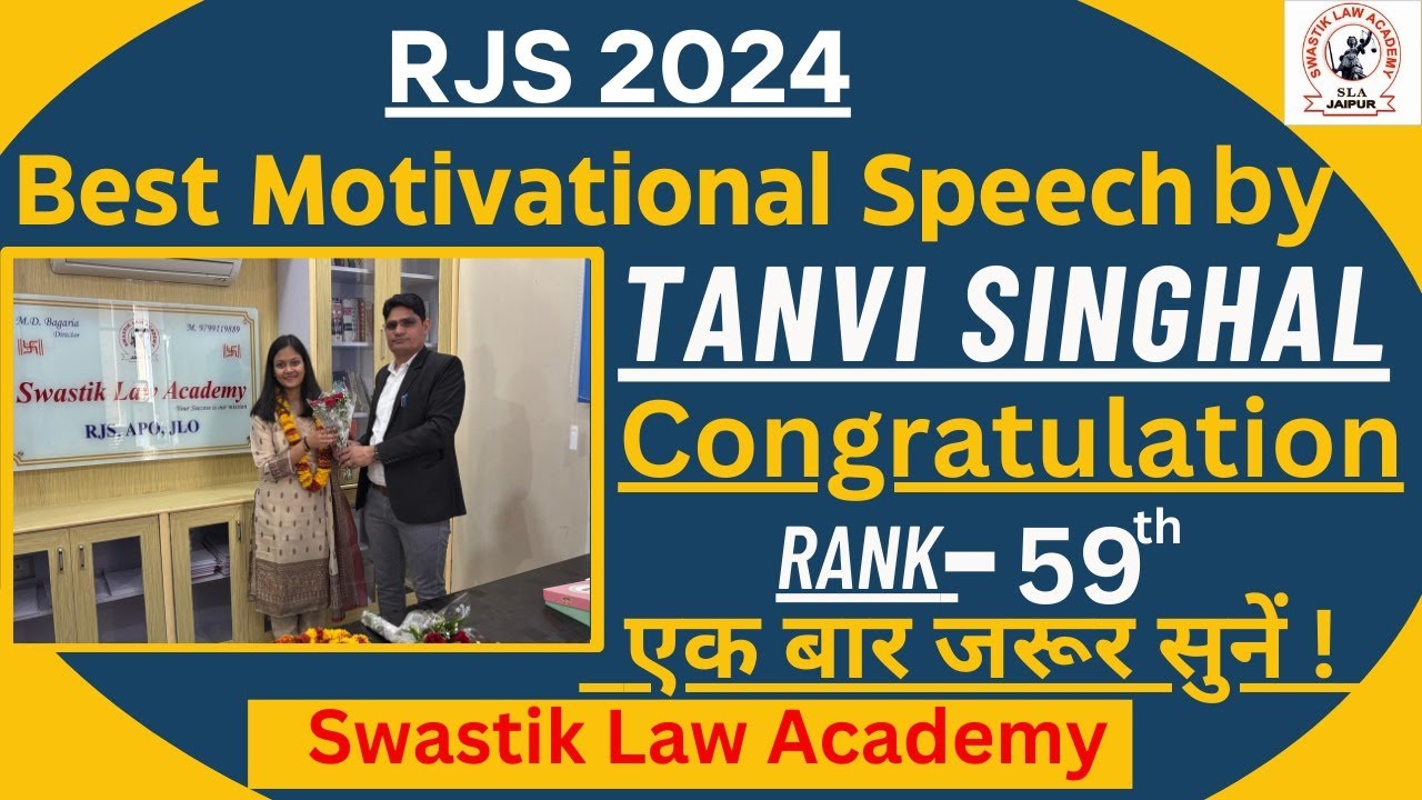 🎉 Congratulations to Tanvi Singhal for achieving Rank-59 in RJS 2024! 🎉 - YouTube