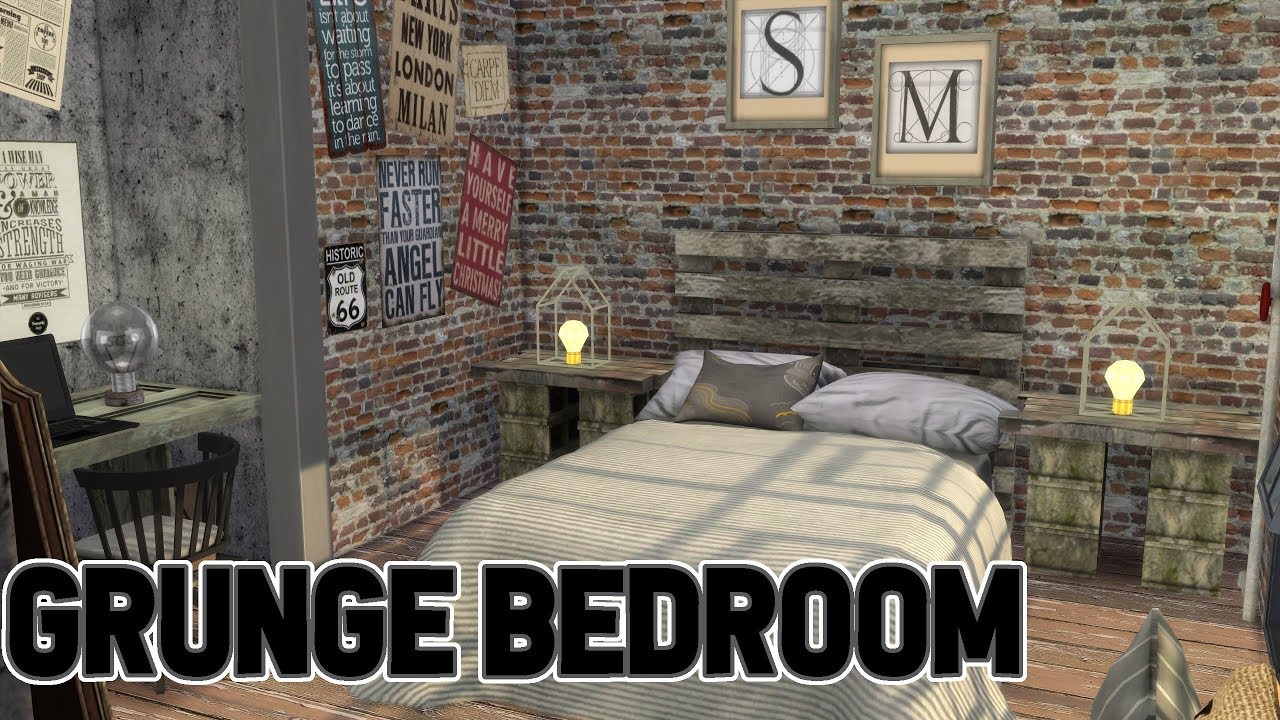 SIMS 4 SPEED BUILD // GRUNGE BEDROOM - YouTube