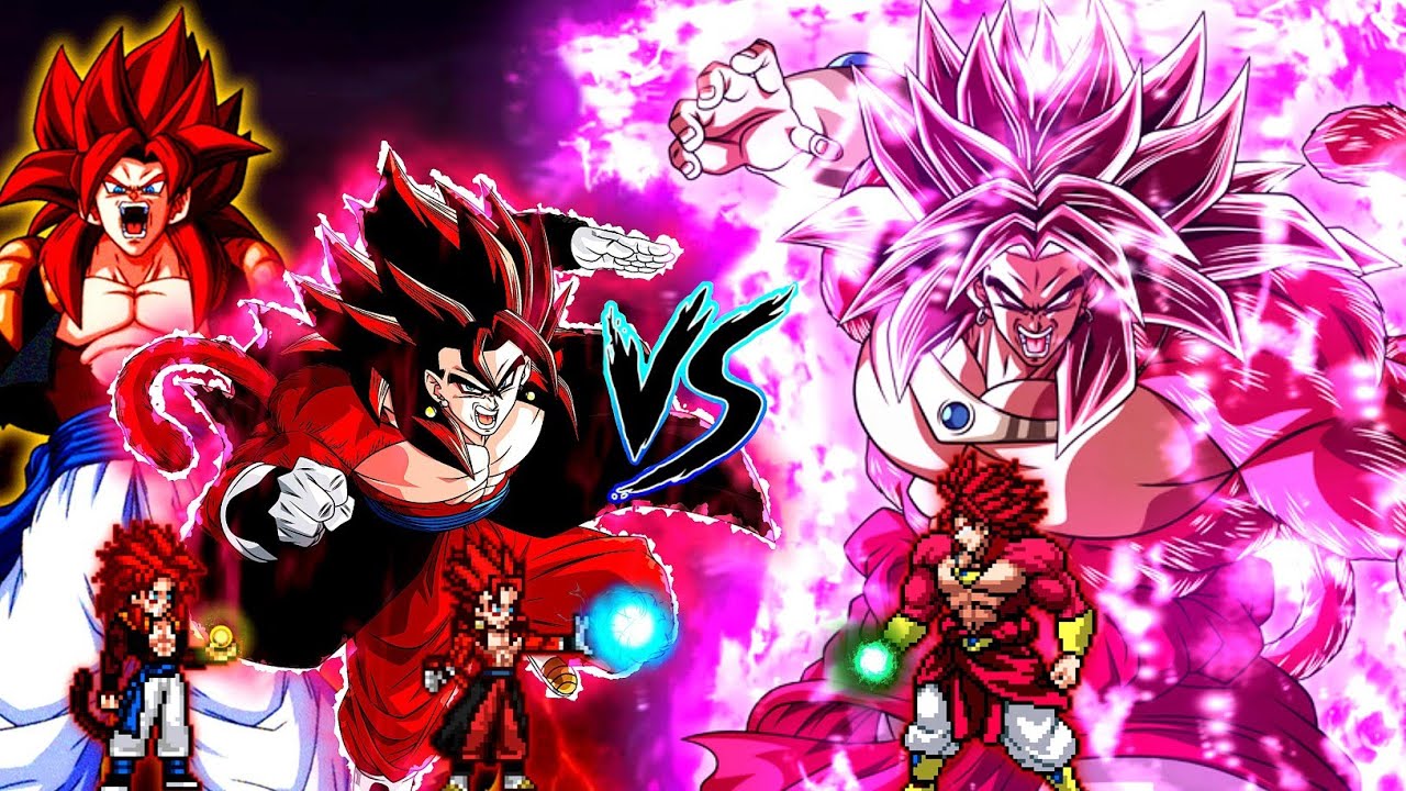 Gogeta SSJ4 V3 OP & Xeno Vegito SSJ4 V2 OP VS Limit Break Broly SSJ4 V2 ...
