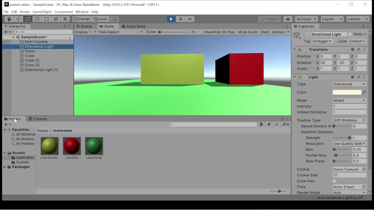 Unity 3D Desde 0 (Paleta de herramientas, Objetos 3D, Materiales) - YouTube