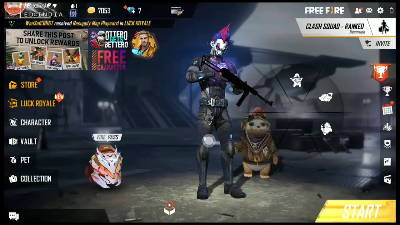 free fire live match to knight - YouTube