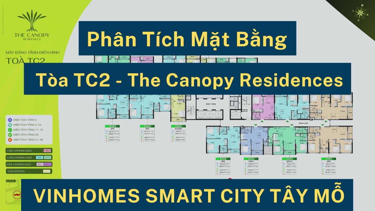 Phân Tích Mặt Bằng Toà TC2 The Canopy Residences trong Vinhomes Smart ...