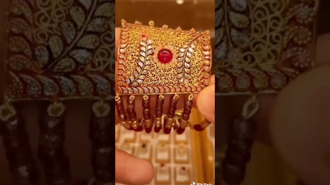 GOLD HATH CHOUR/Hand band/ HAND BAND WITH CRYSTAL BEADS - YouTube