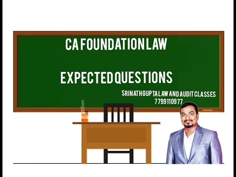 CA FOUNDATION LAW expected questions - YouTube