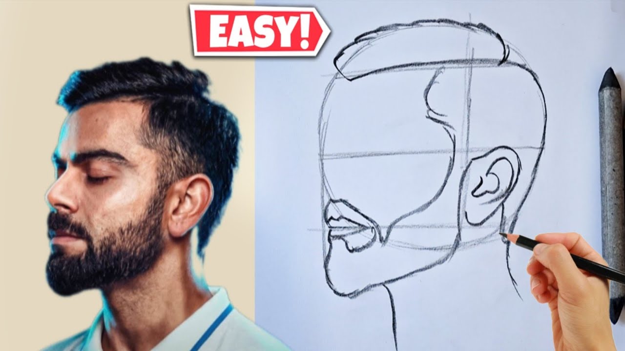 Easy Virat Kohli Drawing #drawing #viratkohli - YouTube