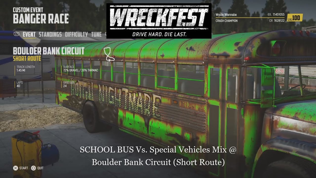 WRECKFEST - SCHOOL BUS Vs. Special Vehicle Mix - Banger Race - YouTube