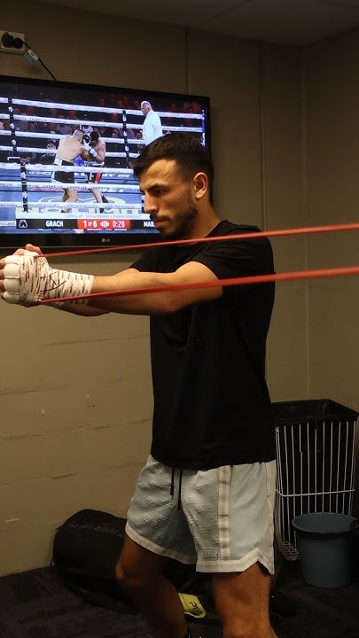 Youssef Dib warms up for fight against Liam Wilson. - YouTube