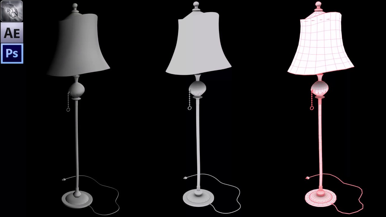 lamp 3d model in maya - YouTube