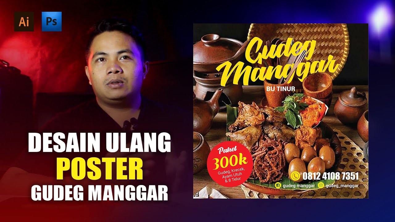 Desain Ulang Poster Gudeg Manggar | Tutorial - YouTube