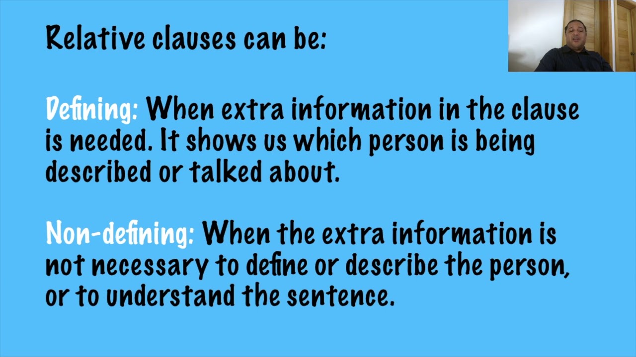 Unit 14 Ex10 Defining and Non defining Relative Clauses - YouTube
