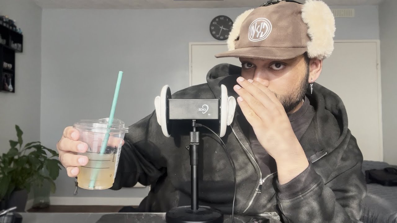 ASMR sipping tea + mouth sounds & whispers - YouTube