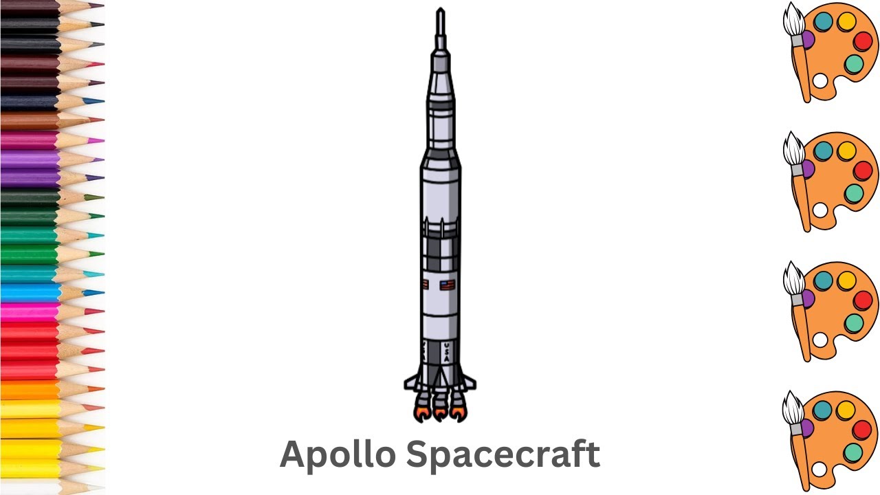 Apollo Spacecraft - Sketch Art and Paint | Step by step tutorial ...