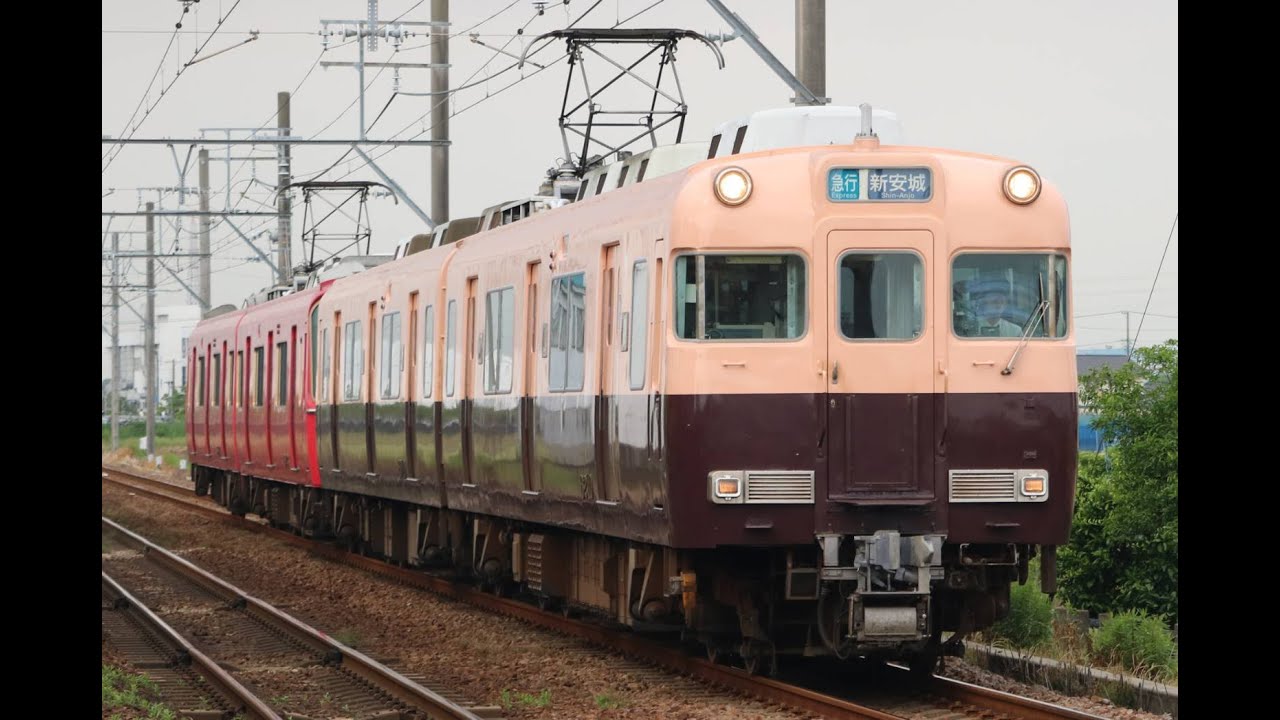 名鉄電車 6000系6010F《チョコツートン復刻塗装》『西尾線優等運用』 - YouTube