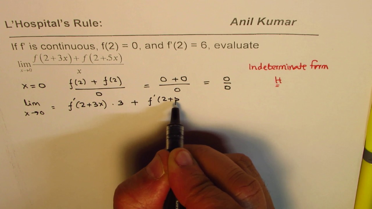Application of L'Hopital's Rule From Basic Functions - YouTube