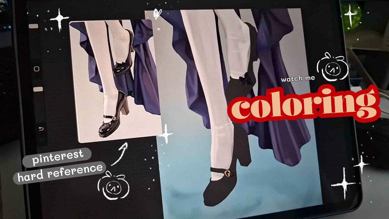 Drawing with me // coloring hard ref [Procreate] \\ Back to digitalt ...