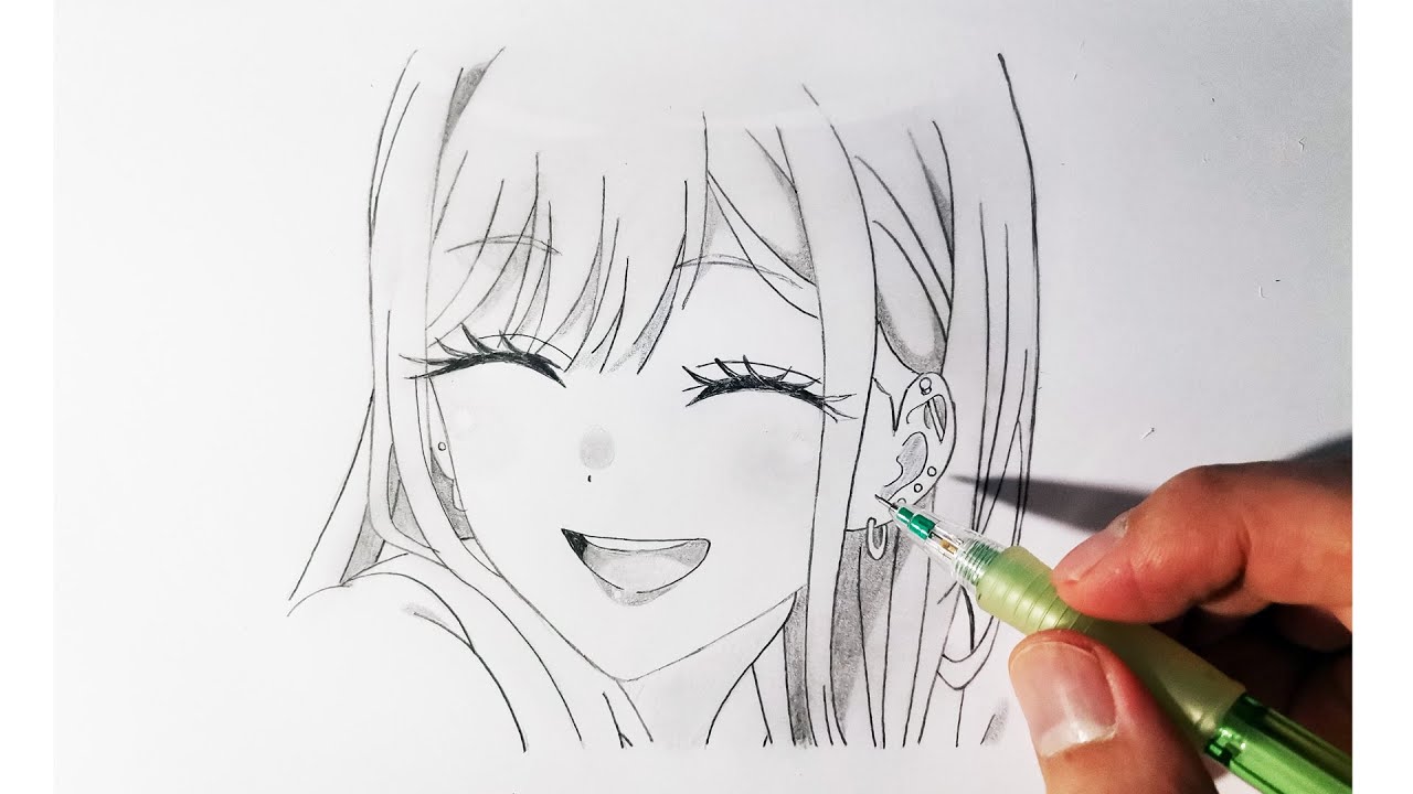 How to draw Marin Kitagawa - YouTube