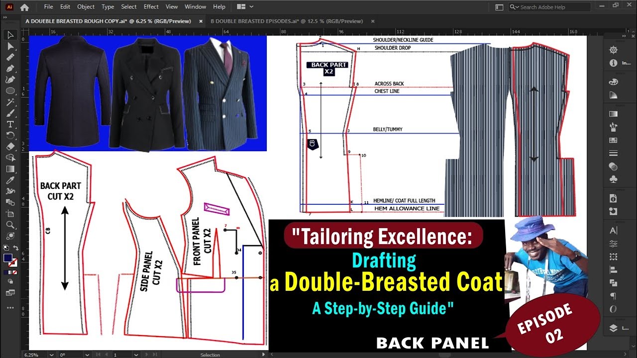 PART 1 Mastering the Art of Double-Breasted Coat Drafting: A Step-by ...