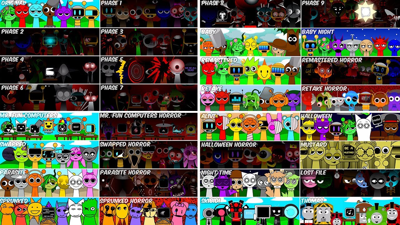 Incredibox Sprunki All Phases & All Modes Phase 1 VS Phase 2 VS Phase 3 VS Phase 4 VS Phases 5 ...