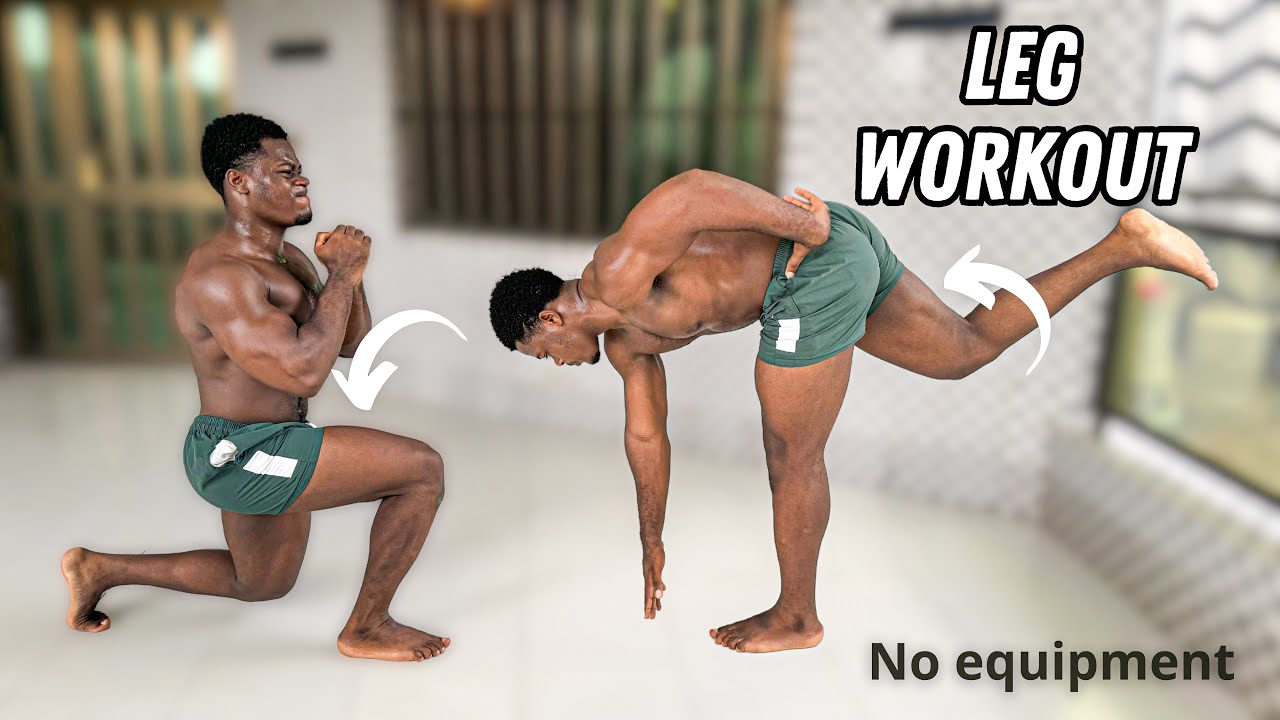 6 EXERCISES TO BUILD YOUR FULL LEG MUSCLES AT HOME - No Equipment (Free ...