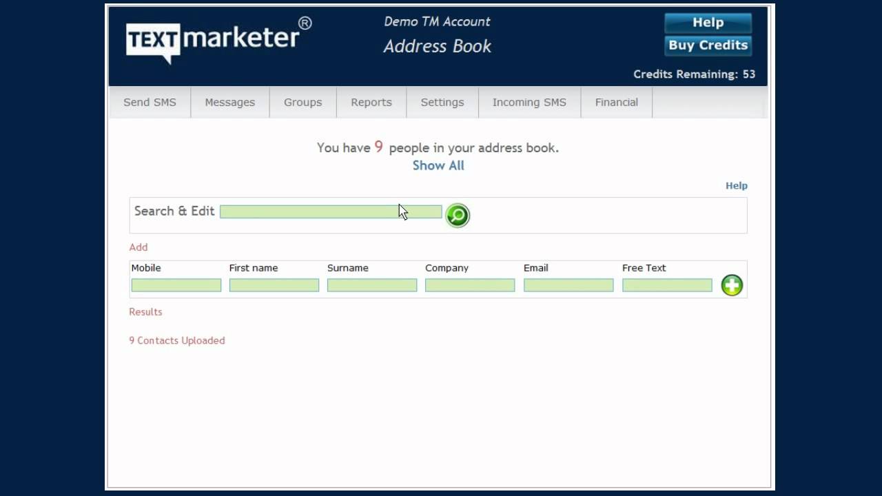 Text Marketer Bulk SMS Address Book Feature video - YouTube