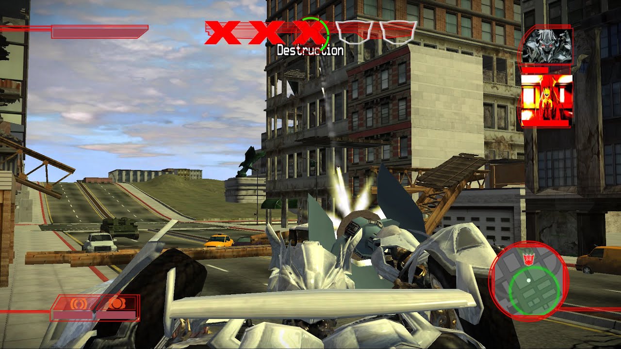 Transformers The Game - Jazz vs Megatron on rooftops - YouTube