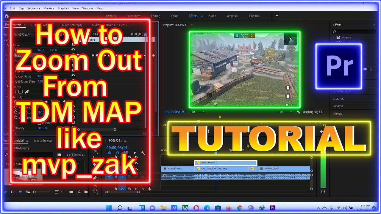 How to Zoom-out Zoom-in from TDM Map (Adobe Premiere Pro Tutorial) Pubg ...