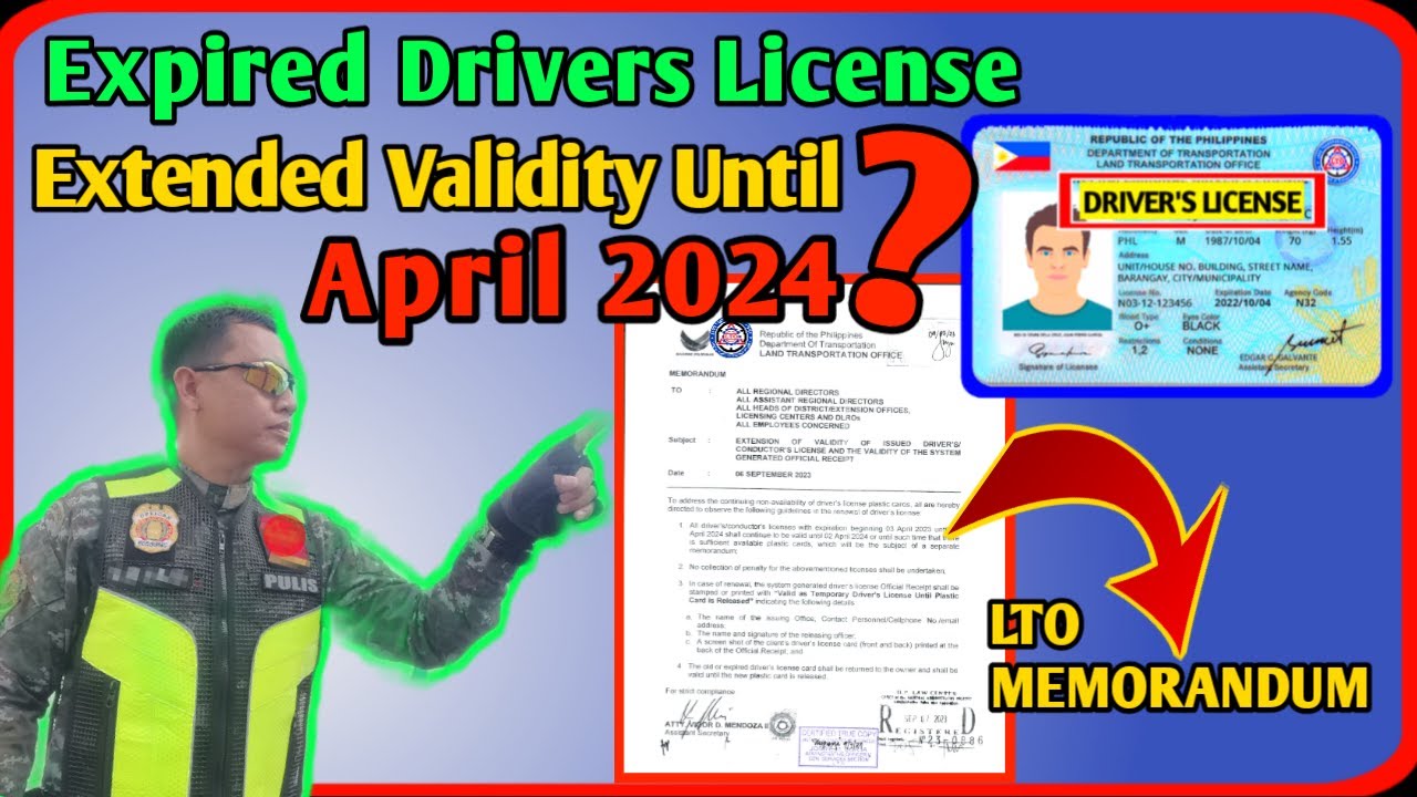 GOOD NEWS!!! EXPIRED DRIVERS LICENSE EXTENDED UNTIL APRIL 2024 | LTO ...