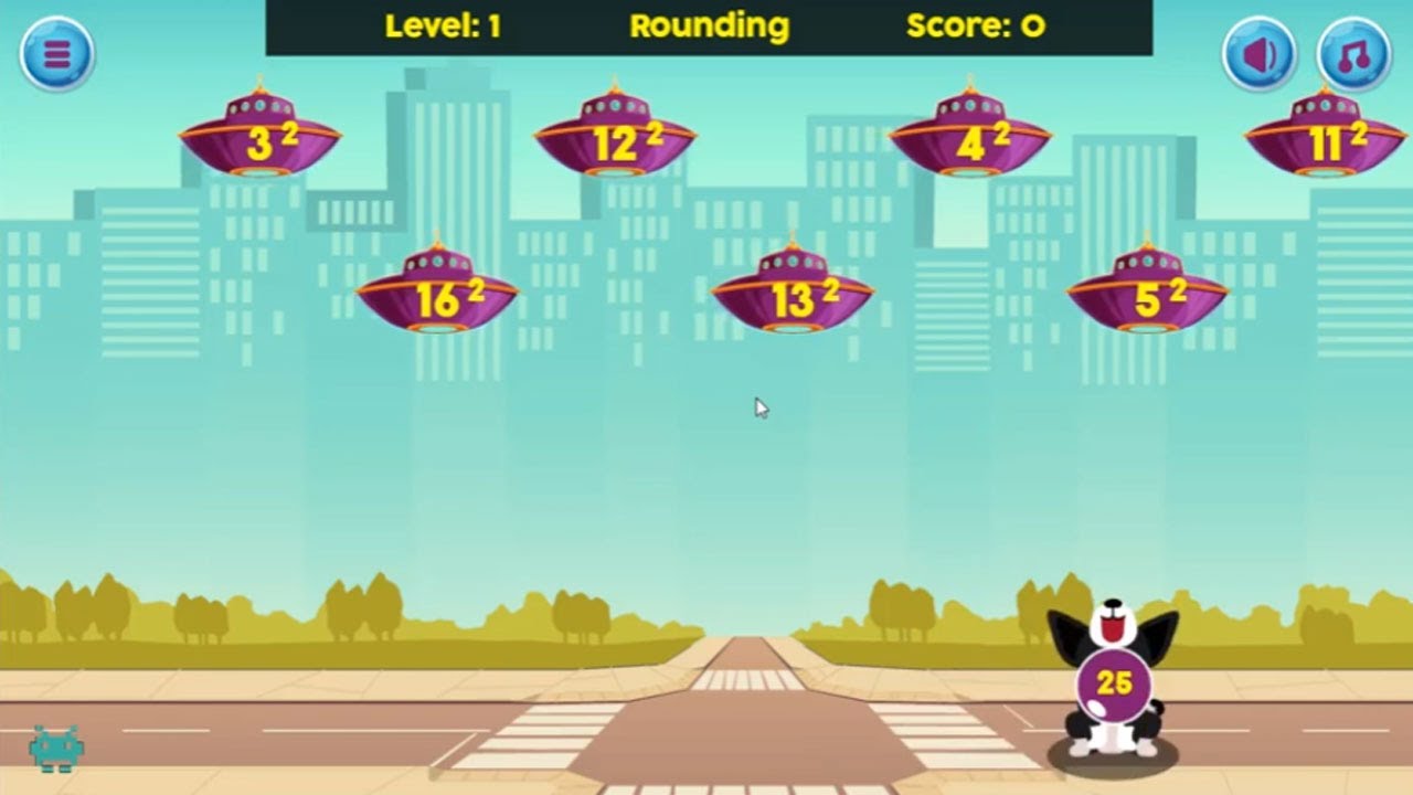 MathPup Invaders Exponents-tegagame.com - YouTube