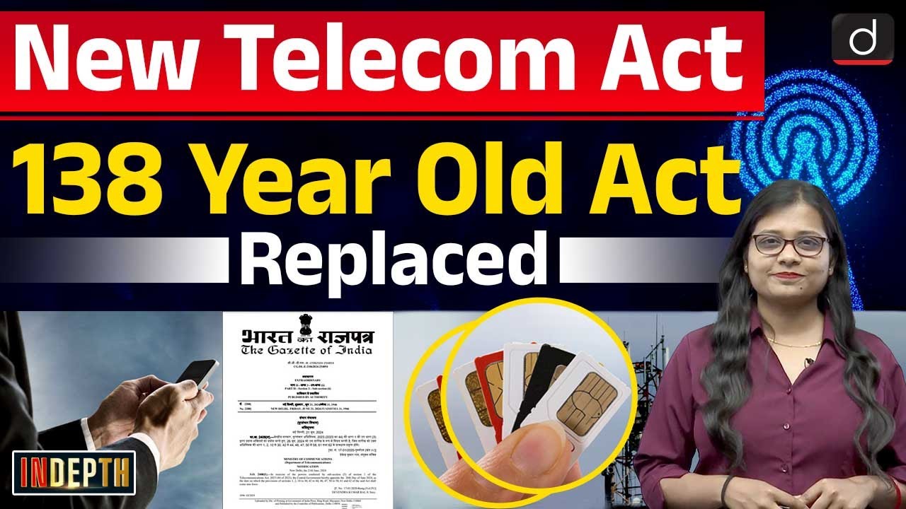 New Telecommunications Act Notified | New Telecom Act | Drishti IAS English - YouTube