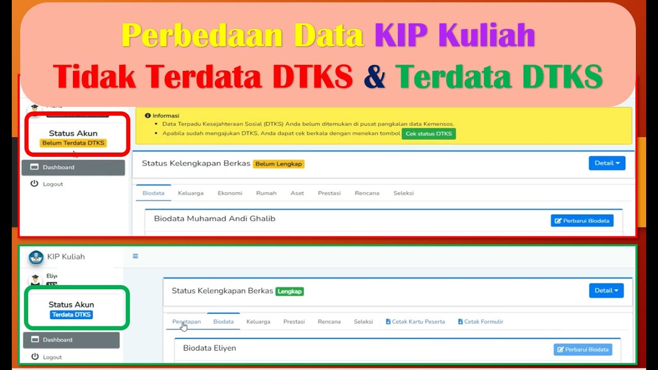Cara Mengatasi Tidak Terdata DTKS Pada KIP Kuliah | Perbedaan KIP DTKS ...