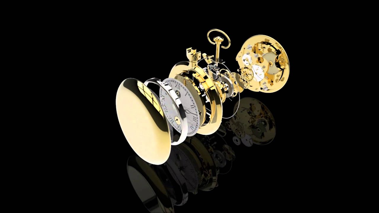 3D Animated Photo Realistic Render of a Pocket Watch - YouTube