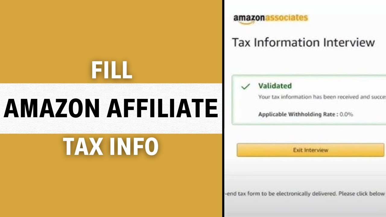 How to Get Tax Information for Amazon Affiliate (Full Guide) - YouTube
