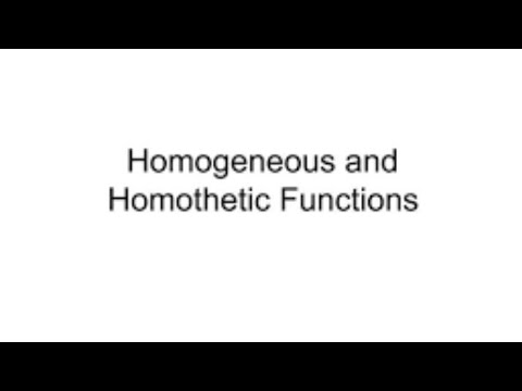 Difference Between Homogeneous and Homothetic Functions , production ...