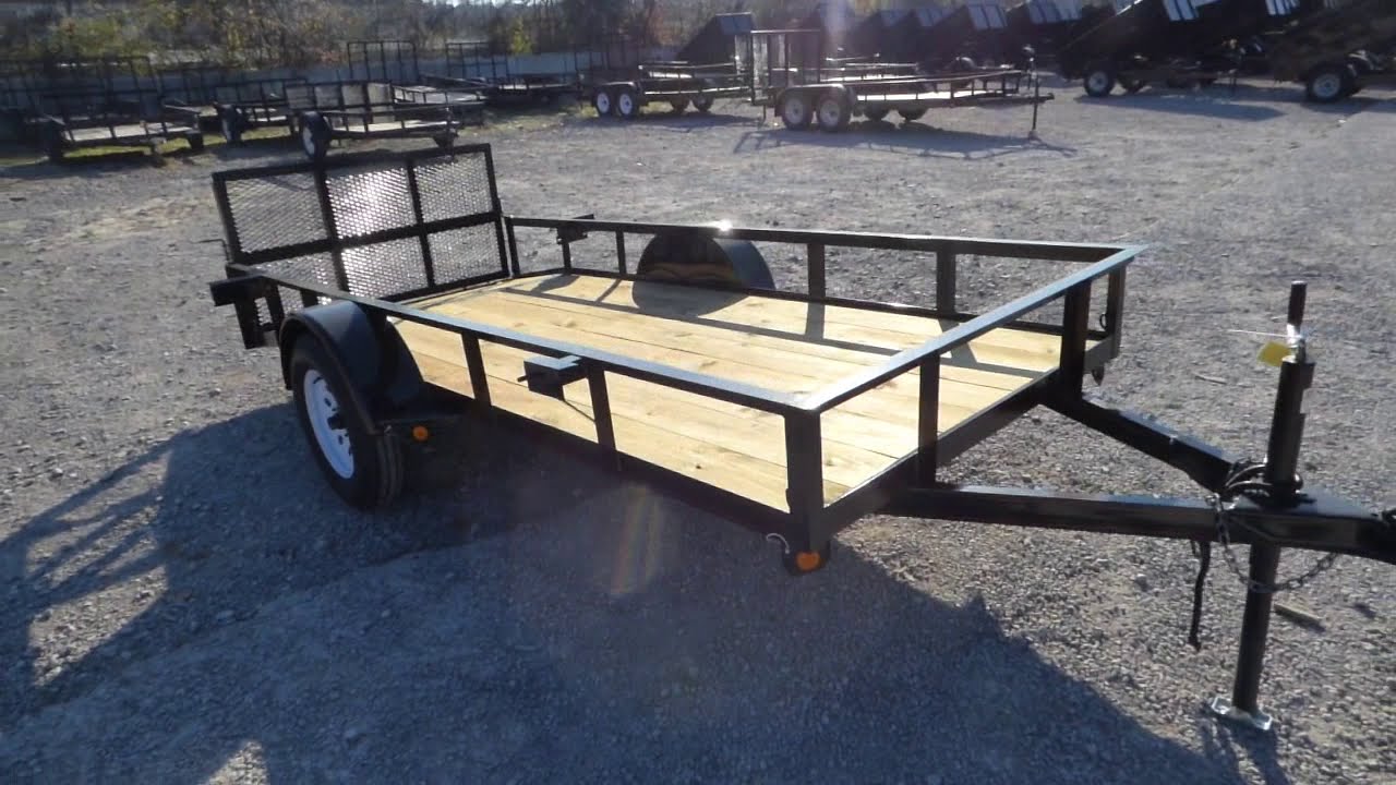 Utility Trailer 5' X 12' Dove Tail - One 3,500 lb Axle - YouTube