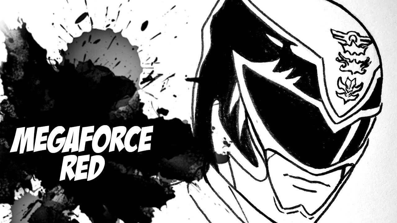 Drawing Power Rangers Megaforce Red - YouTube