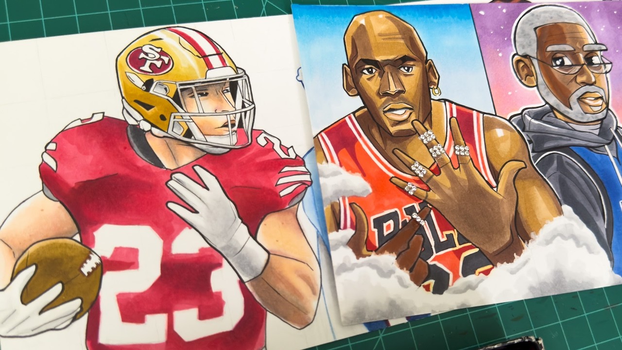 EVERY NFL + NBA Drawing I Made This Year!! 🎨🔥 - YouTube
