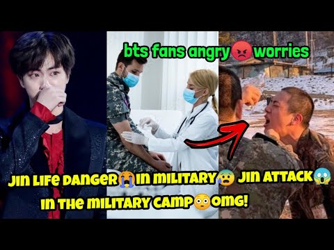 Jin life danger😭in military😰| jin attack😱in the military camp😳omg ...