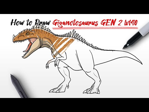 How to Draw Giganotosaurus GEN 2 level 40 dinosaur from Jurassic World ...