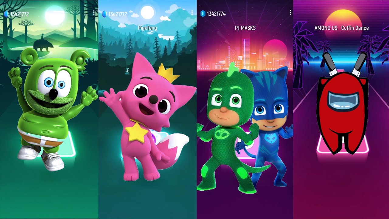 Gummy Bear 🆚 Pinkfong 🆚 PJ masks 🆚 Amongus 😎 - YouTube